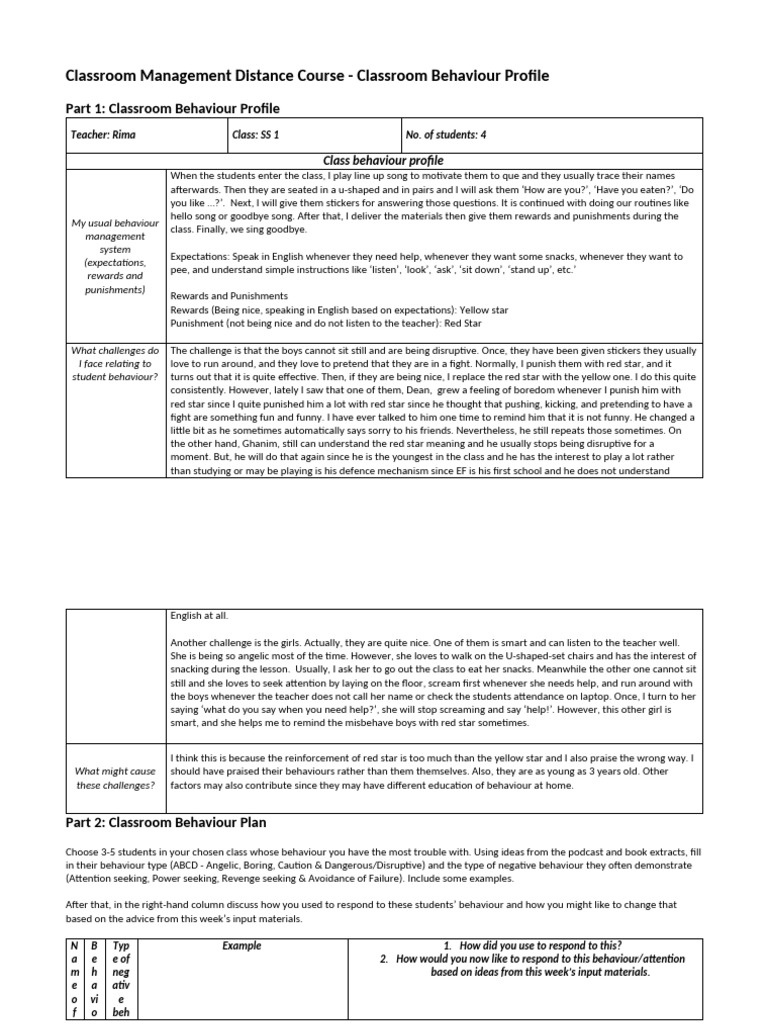 Week 2 Management Behavior | PDF | Classroom Management | Behaviorism