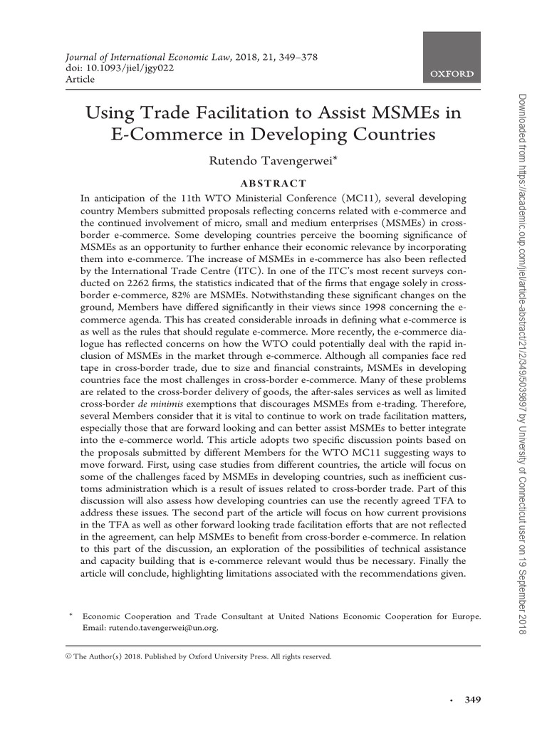 5 (MSME in Ecommerce) | PDF | E Commerce | World Trade Organization