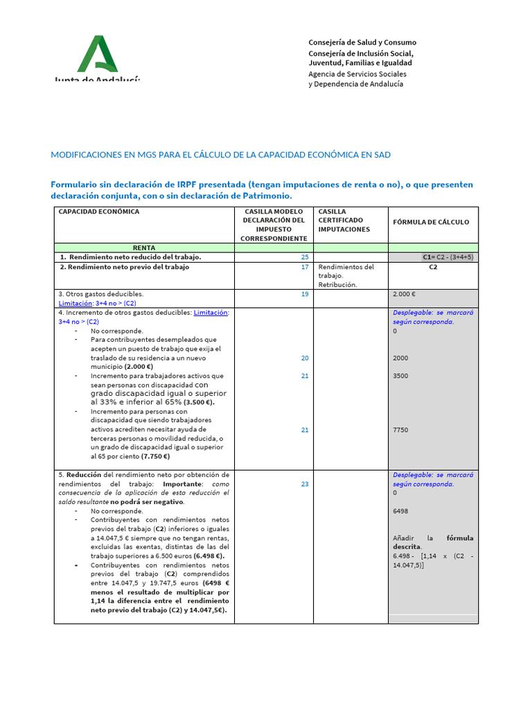 Formulario SAD MGS BIG - Env Sin IRPF | PDF | Invalidez