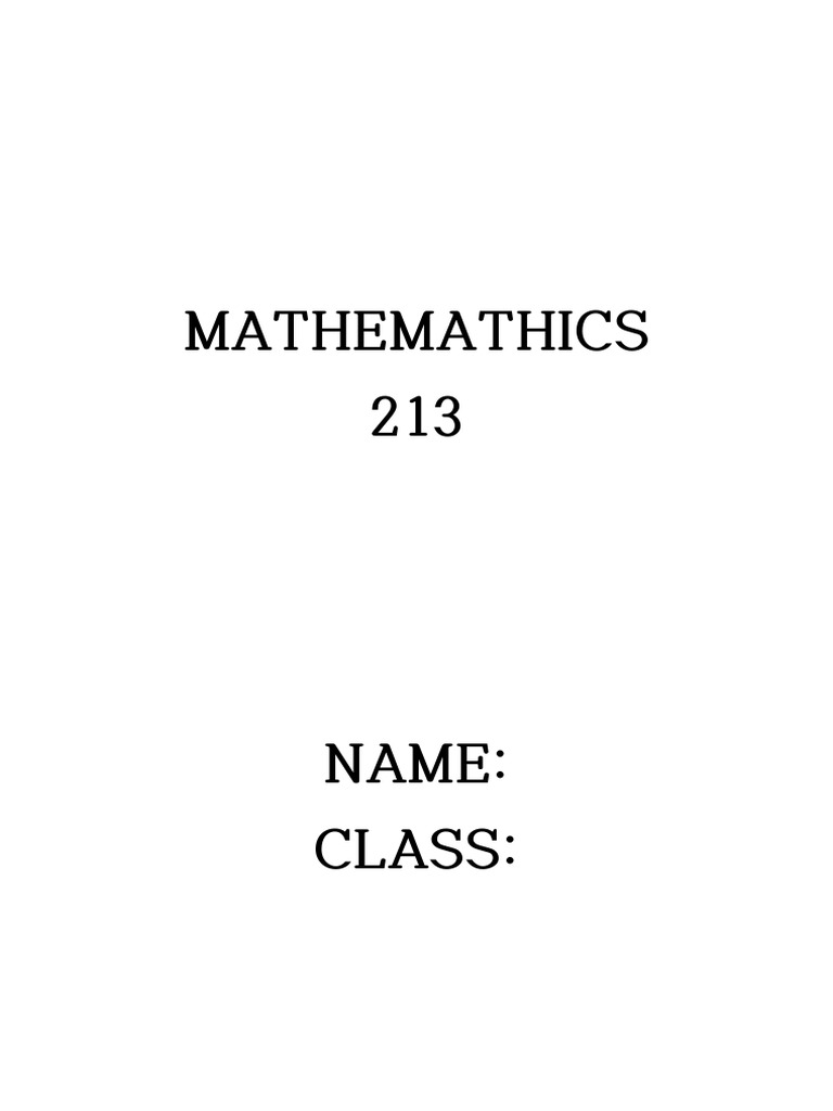 Math 213 | PDF