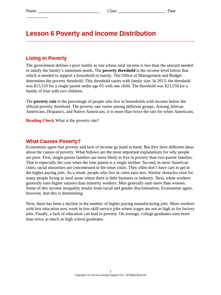 L7-6 Poverty and Income Distribution | PDF | Poverty | Poverty ...