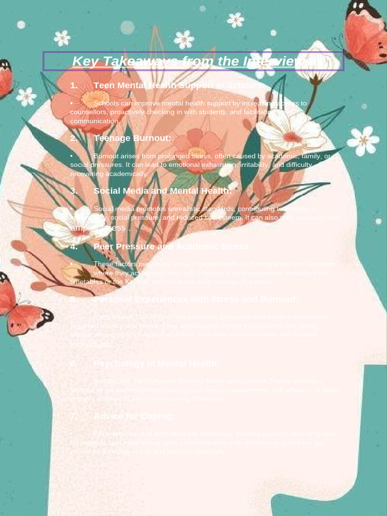 Key Takeaways From The Interviews: 1. Teen Mental Health Support in ...