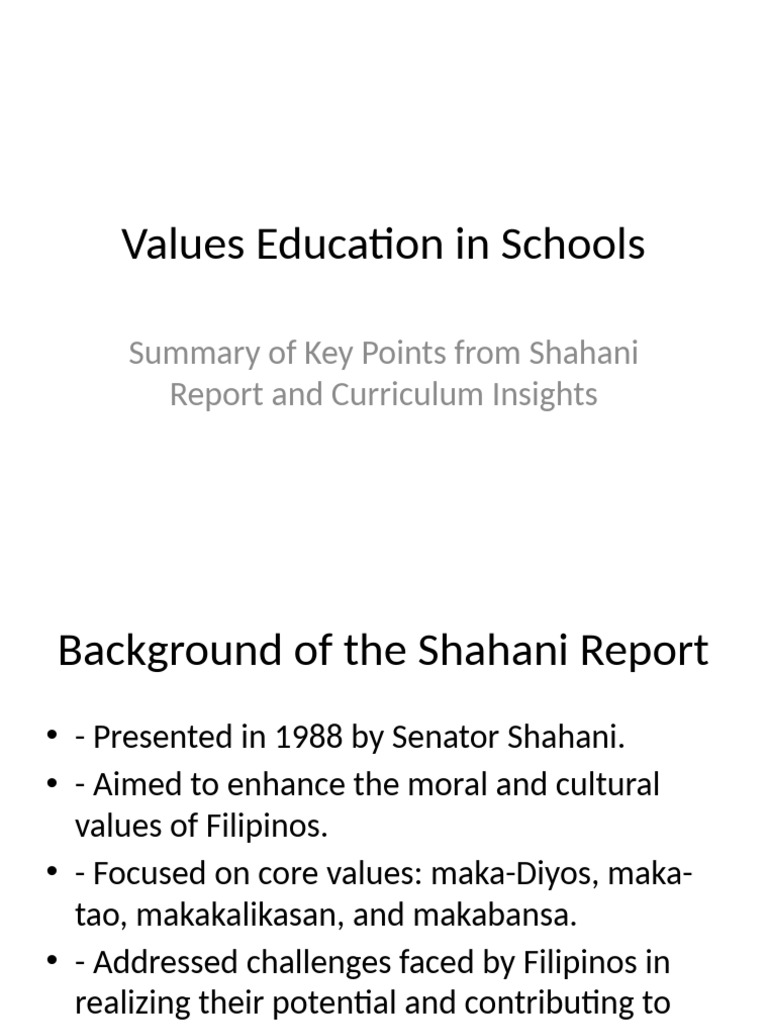 Values Education Presentation | PDF