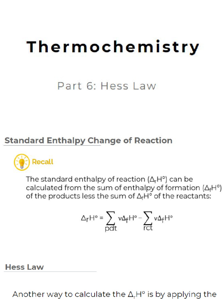 Hess Law of Heat Summation | PDF