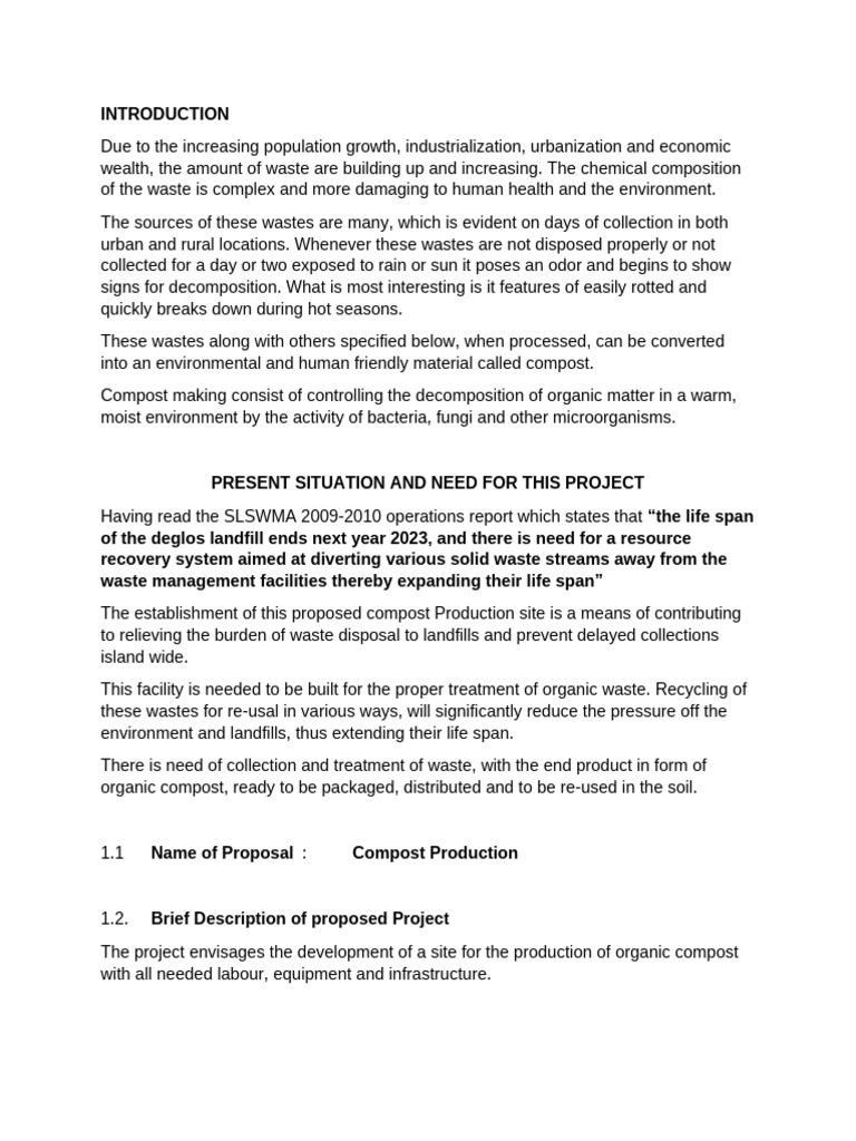 Business Proposal Template 2 | PDF | Compost | Waste