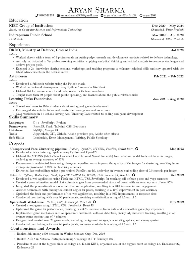 Aryan Sharma Resume Updated.3b7d901a4fa8ab14138b | PDF | Computing ...