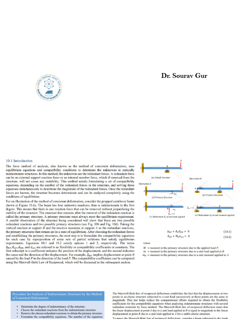 CE2201 Structural Analysis Deflections of Structures Part II | PDF