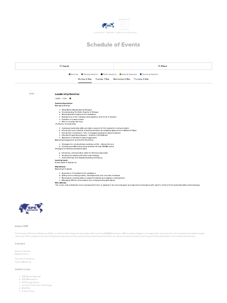 Schedule of Events - GOTECH 2024 | PDF | Leadership | Social Psychology