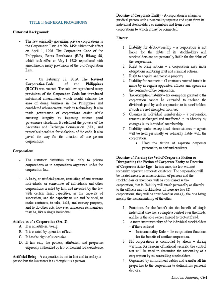 Complete Revised Corporation Code of the Philippines | PDF | Stocks ...