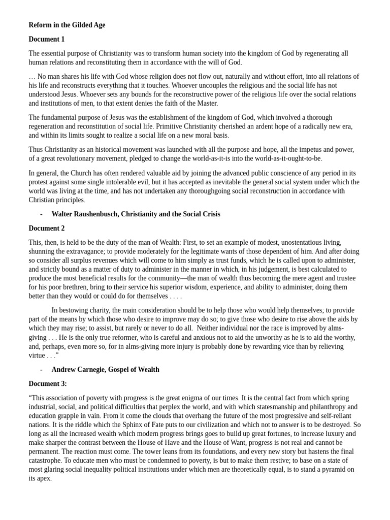 Reform in The Gilded Age | PDF | Economies