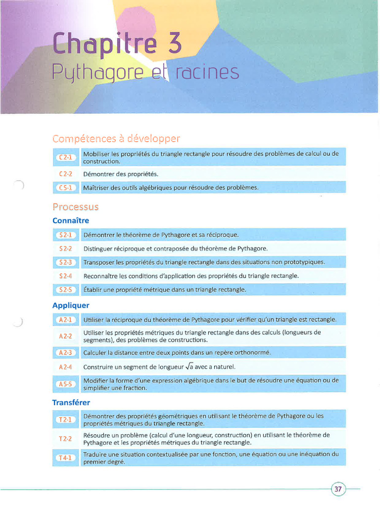 Chapitre 03 Pythagore et racines | PDF Chapitre 03 Pythagore et racines | PDF