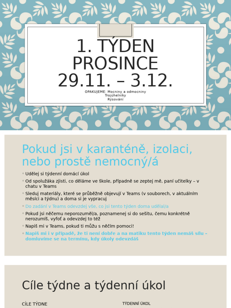 Tyden Prosince 8a | PDF