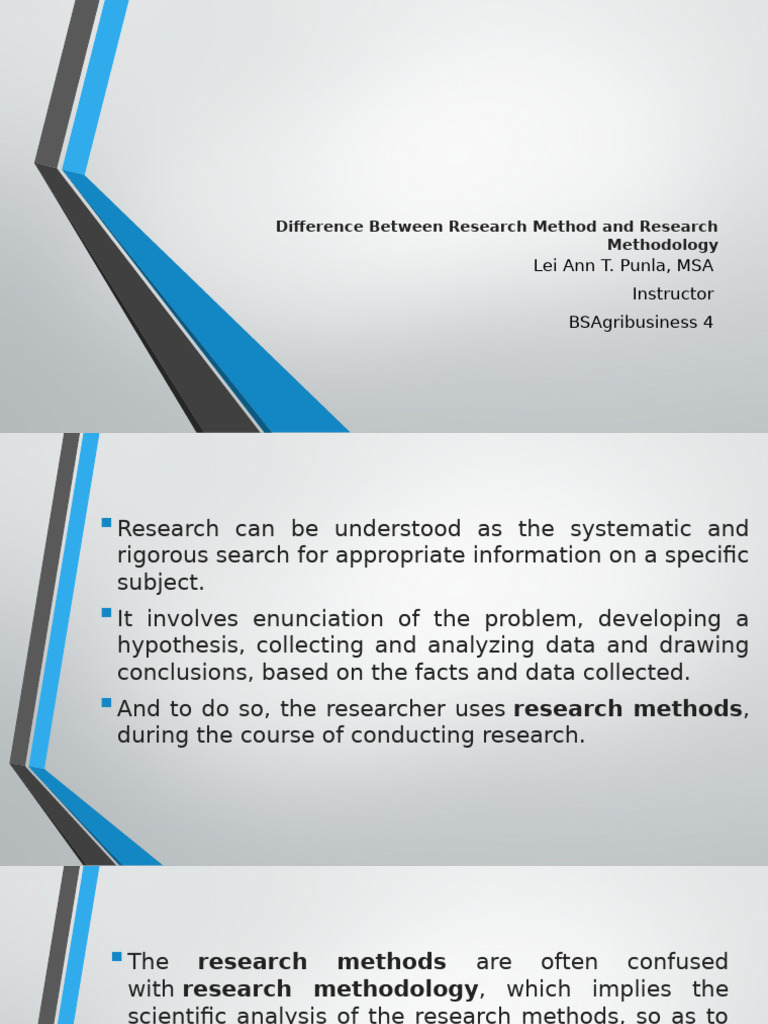 Research Method Vs Research Methodology | PDF | Methodology | Techniques