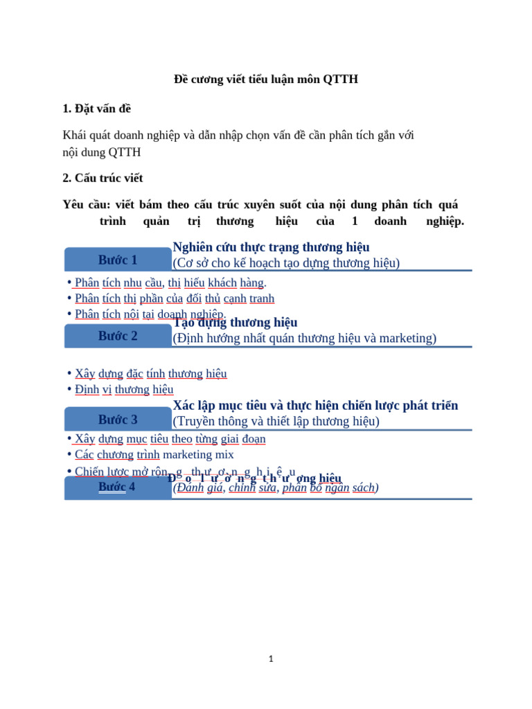 DE CUONG TIEU LUAN QTTH Kieu 1 | PDF