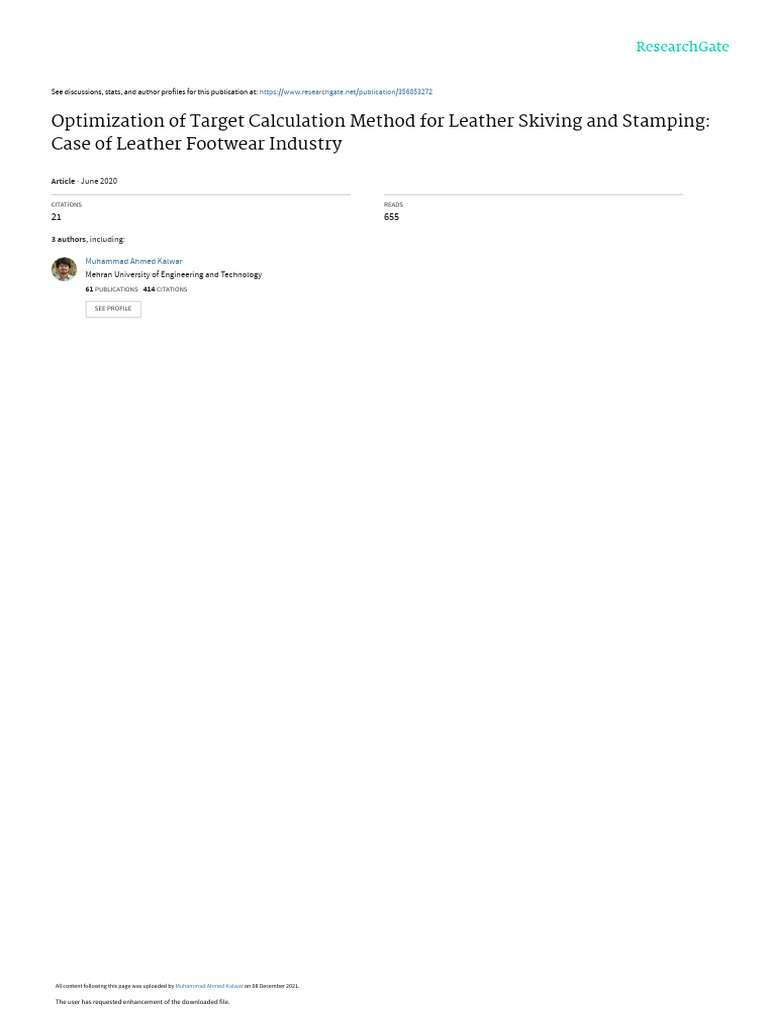 Optimizationof Target Calculationmethodforskivingandstamping | PDF ...