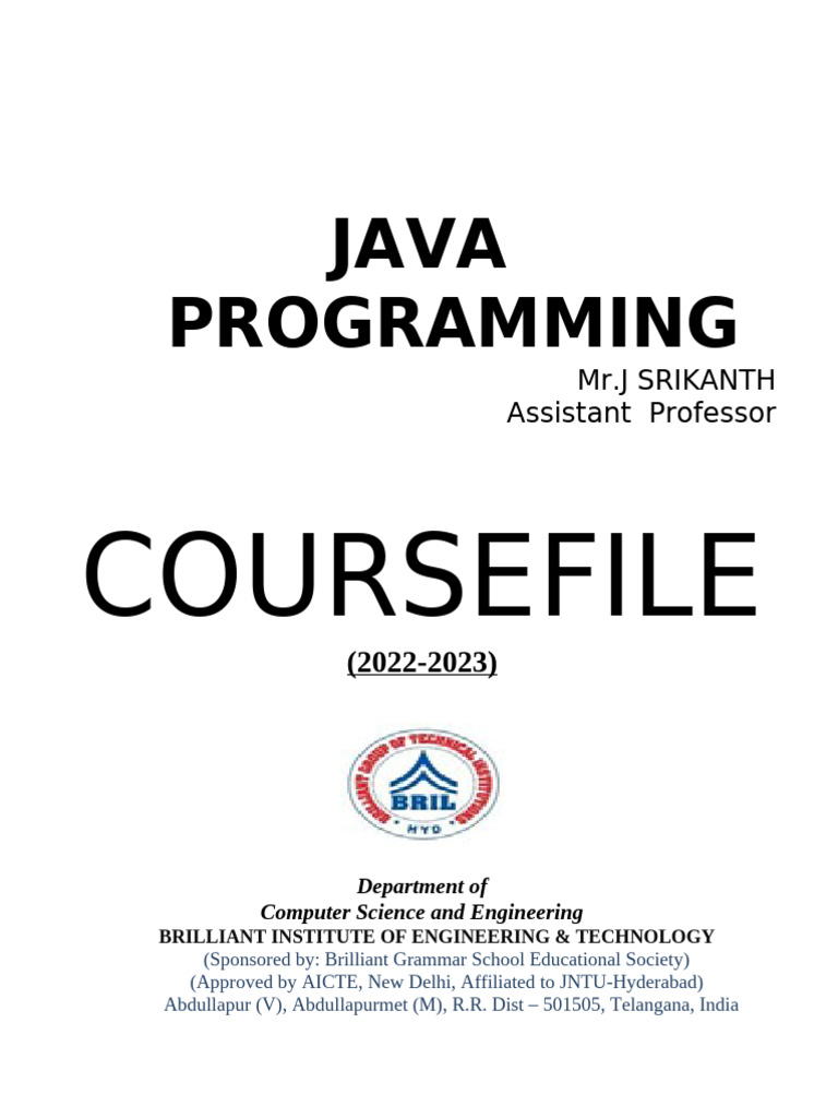 Ii-Ii Sem Java Programming Coursefile (2020-21) | PDF | Method (Computer Programming) | Class ...