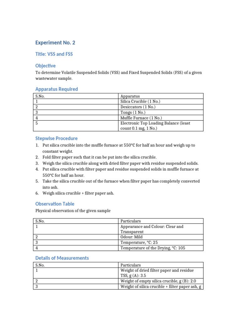 VSS and FSS Determination Procedure | PDF