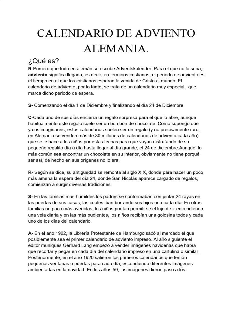 Calendario Aleman | PDF