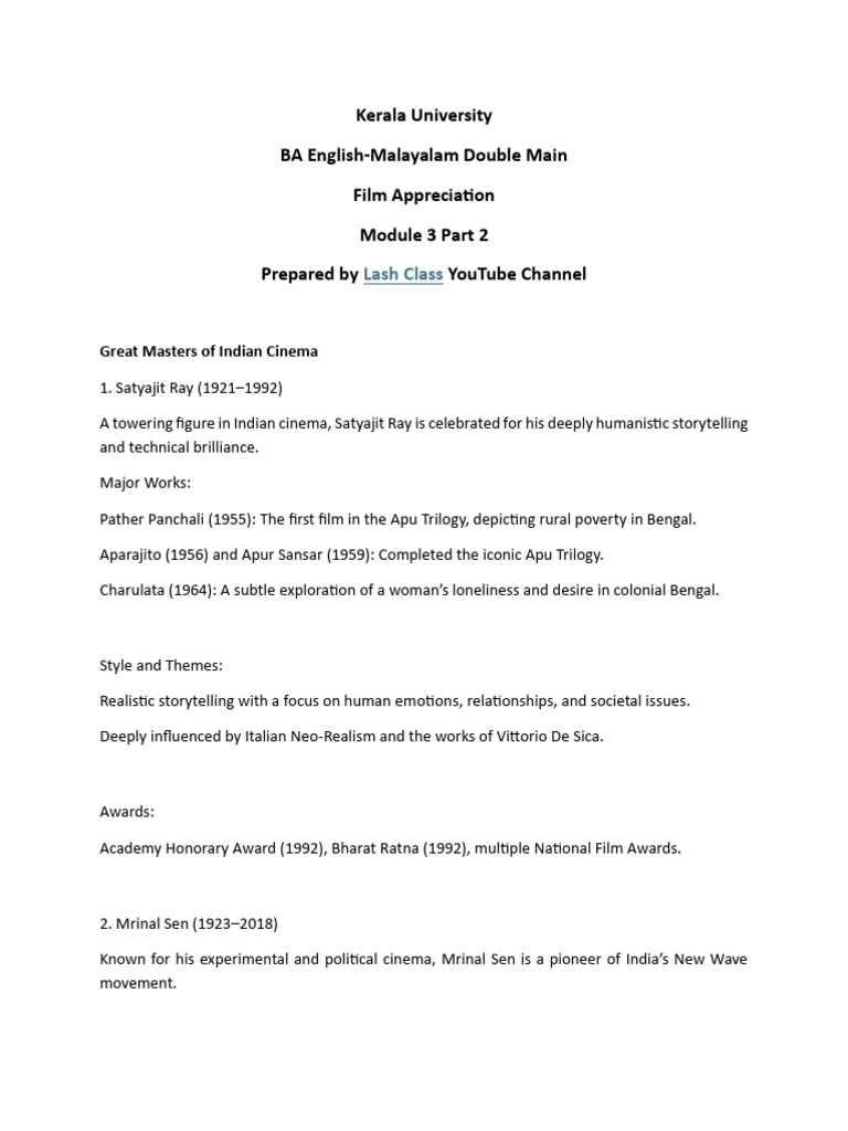 Film Appreciation Module 3 Part 2 | PDF