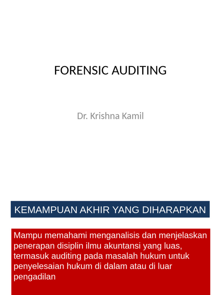 PERTEMUAN 2 - Akuntansi & Audit Forensik | PDF