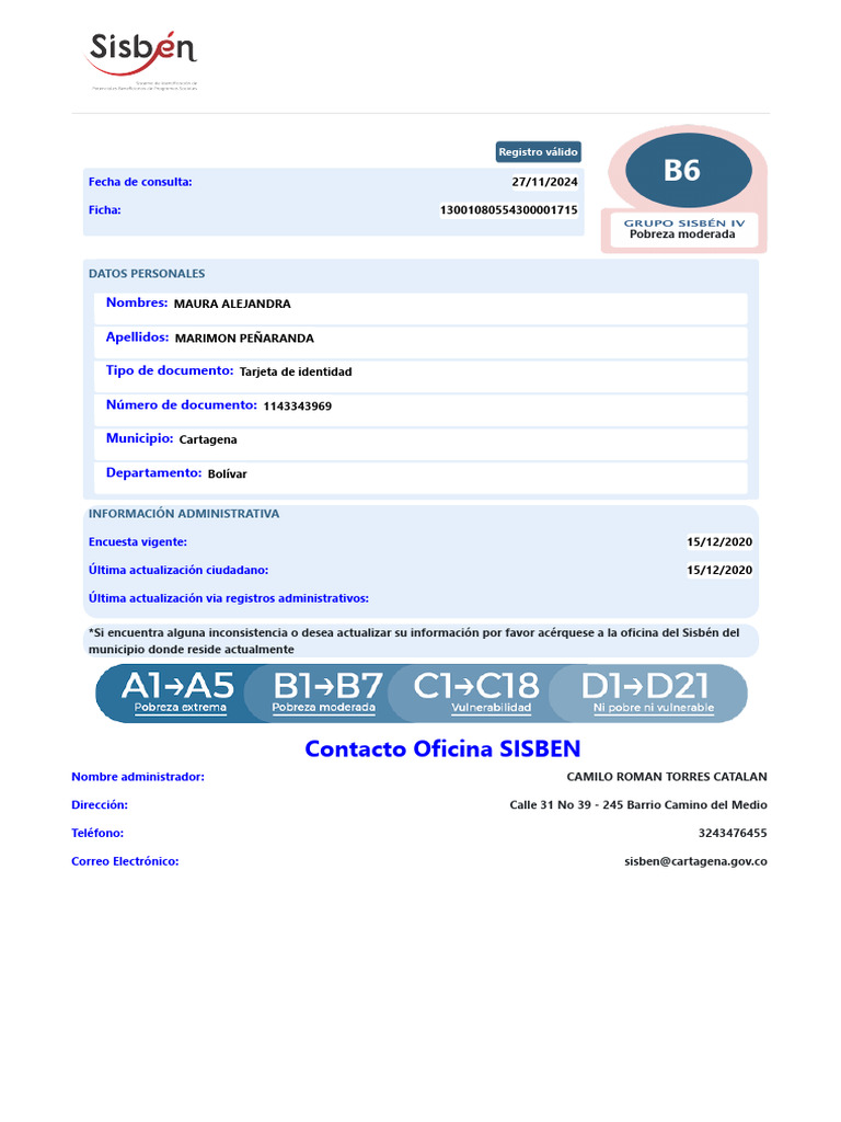 Sisben Maura Marimon | PDF