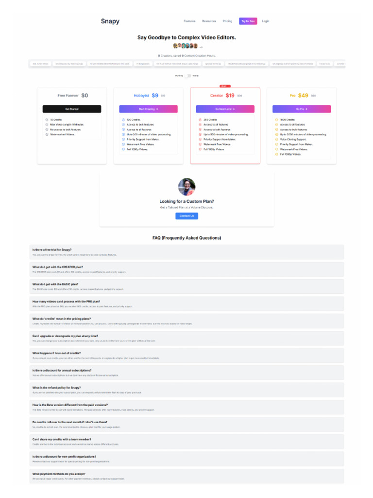 Screencapture App Snapy Ai Pricing 2025 02 17 16 - 47 - 38 | PDF