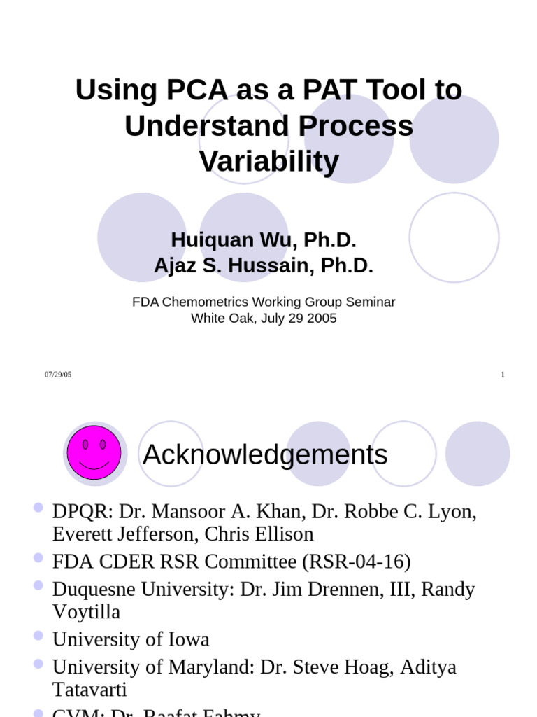 Using PCA as a PAT Tool to Understand Process Variability | PDF | Tablet (Pharmacy) | Principal ...