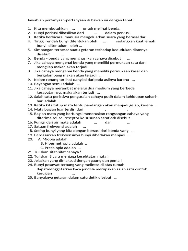 Lat Ipa Tema 1 Senin 12 Agustus 2024 | PDF