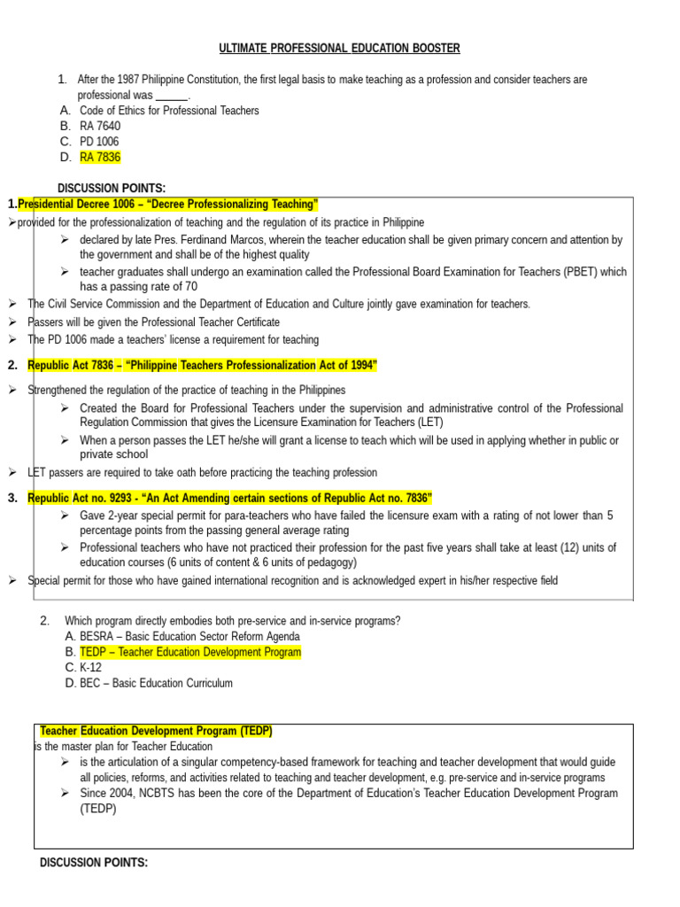 Ultimate Professional Education Booster 1 PDF | PDF | Validity ...