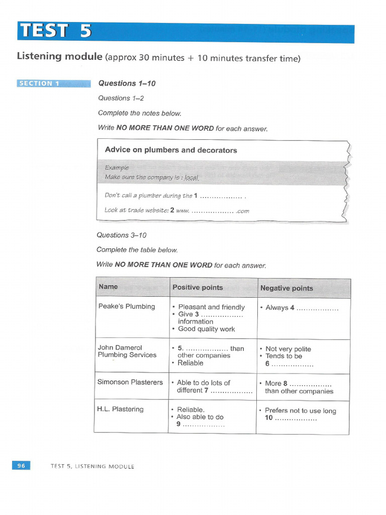 IELTS Plus 3 Listening Test 5 | PDF