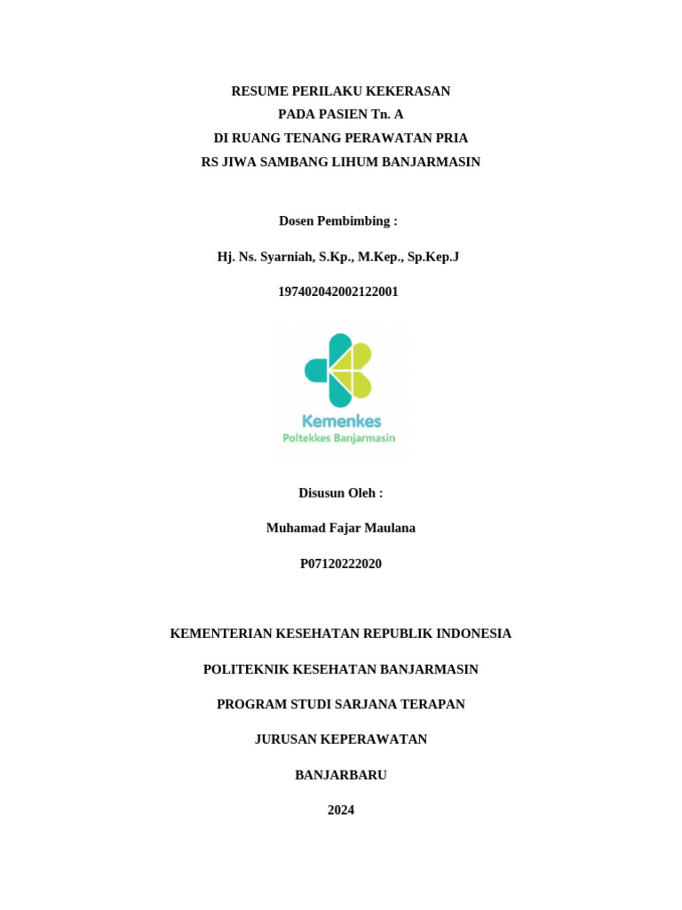 Resume Perilaku Kekerasan | PDF