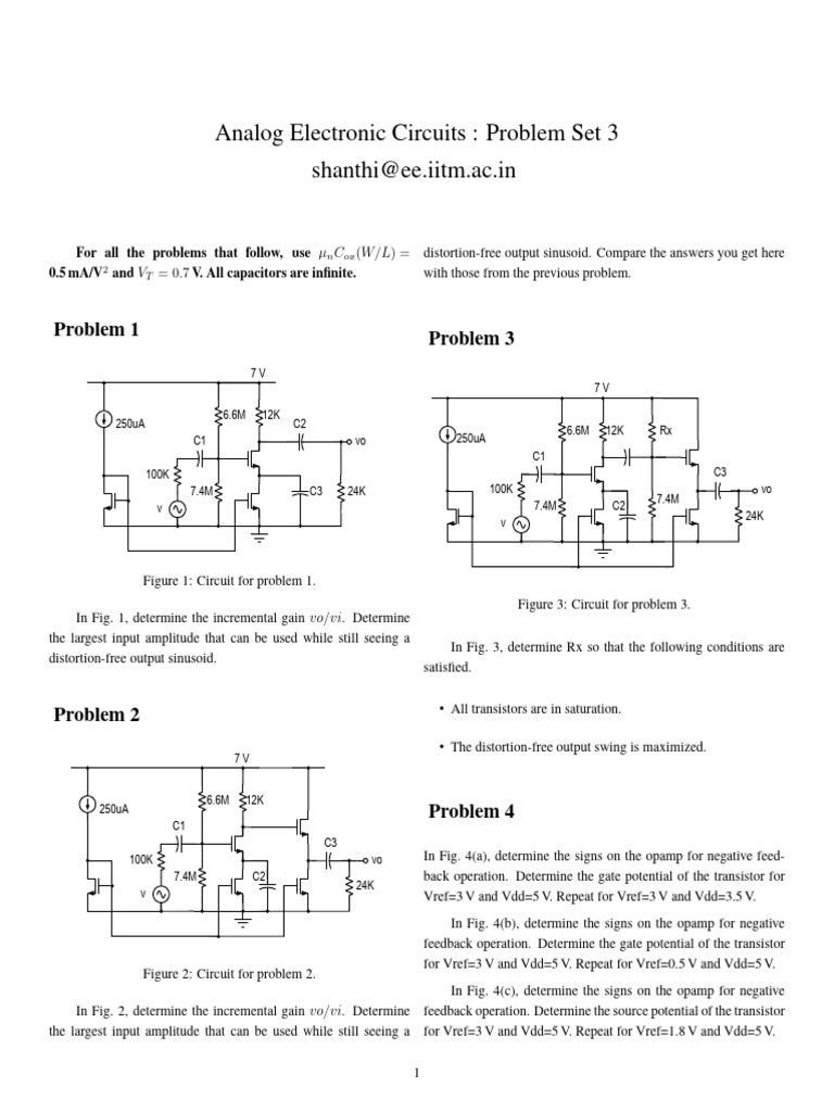 Tutorial-3 (1) | PDF | Operational Amplifier | Electronic Circuits