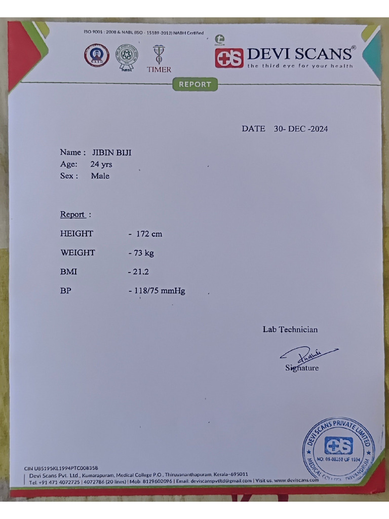 BP Medical Report | PDF