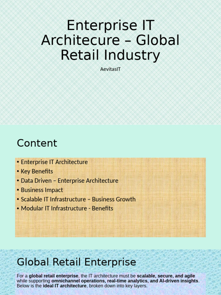 Global Retail IT Architecture Overview | PDF | Cloud Computing | Analytics