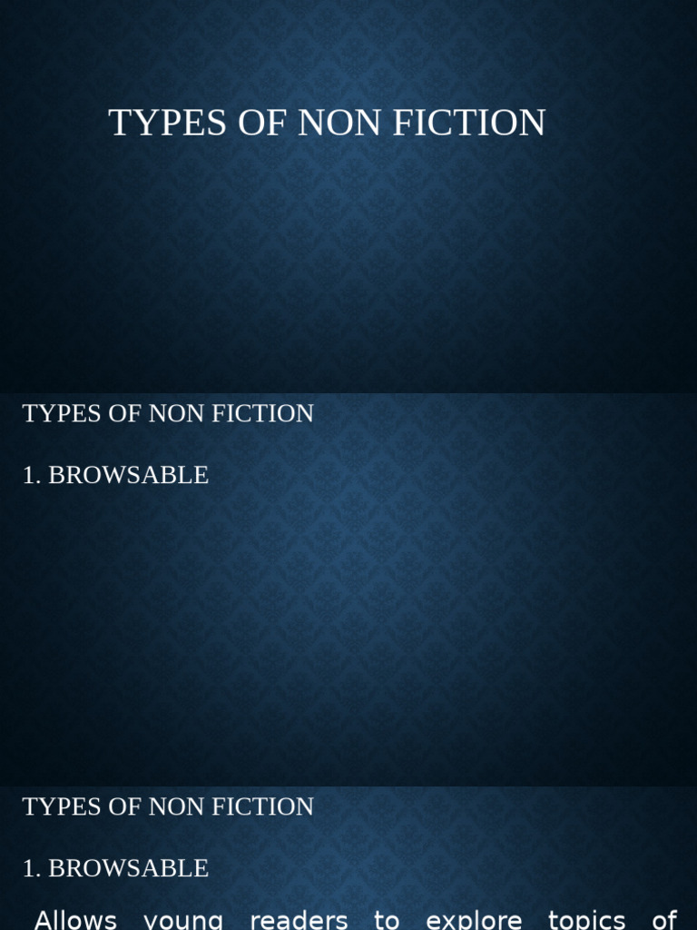 5 Types of Non Fiction | PDF
