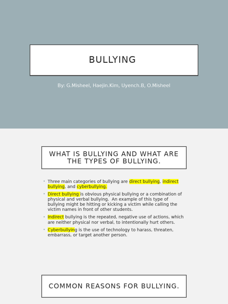 Presentation Gphw1 2 | PDF | Bullying | Problem Behavior