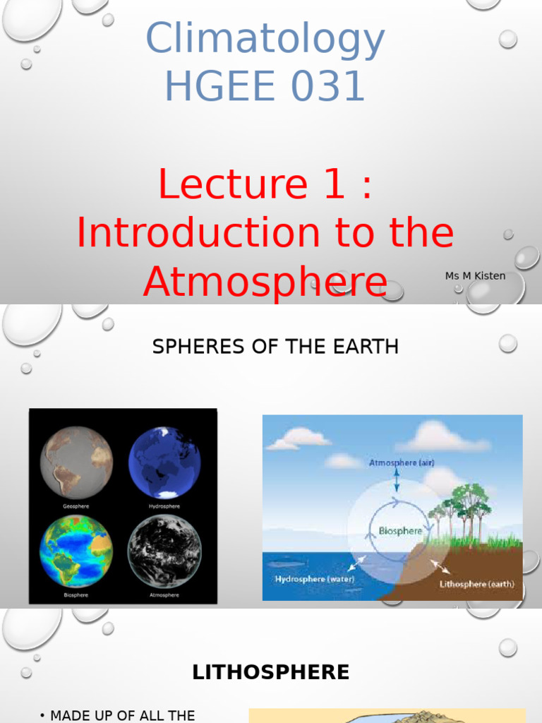 L1 Intro To The Atmosphere | PDF | Atmosphere Of Earth | Troposphere