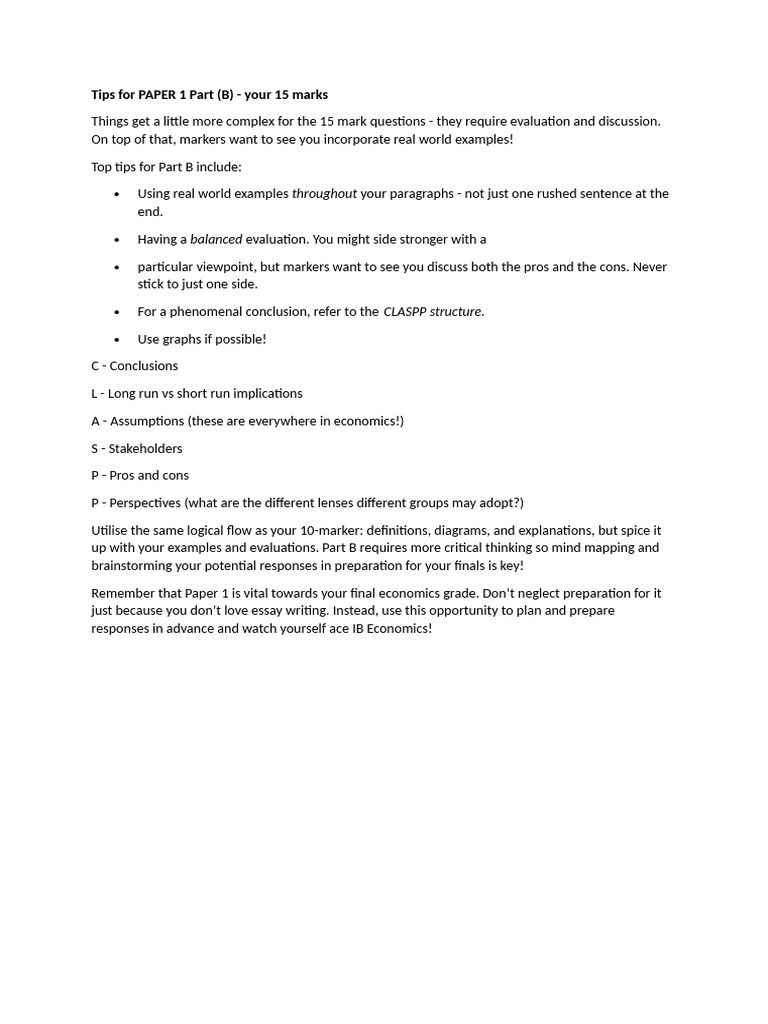 Tips for PAPER 1 Part | PDF