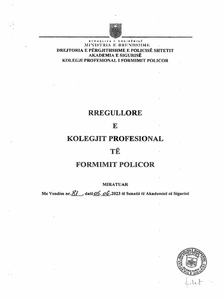 Rregullore-e-Kolegjit-vendim-nr.81 | PDF