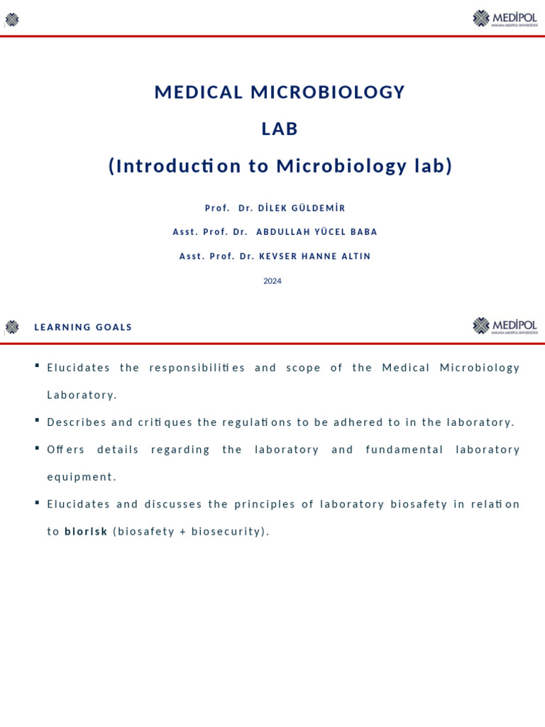 Medical Microbiology Lab | PDF | Microbiology | Safety