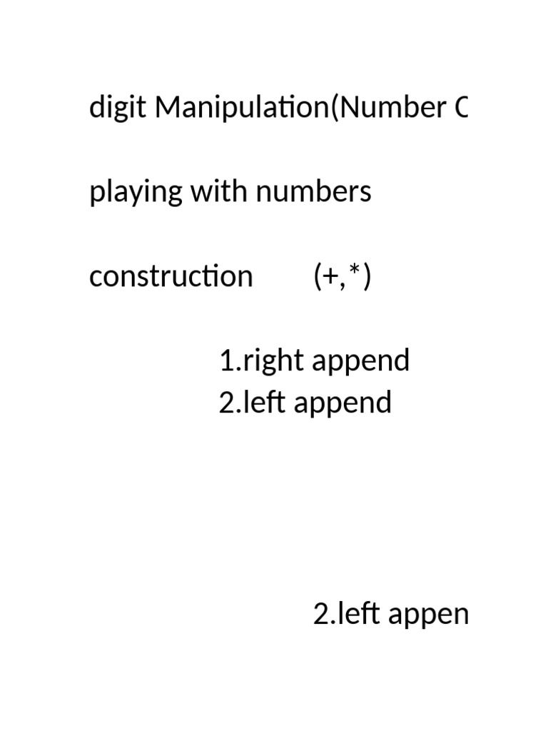 Number Manipulation Techniques | PDF