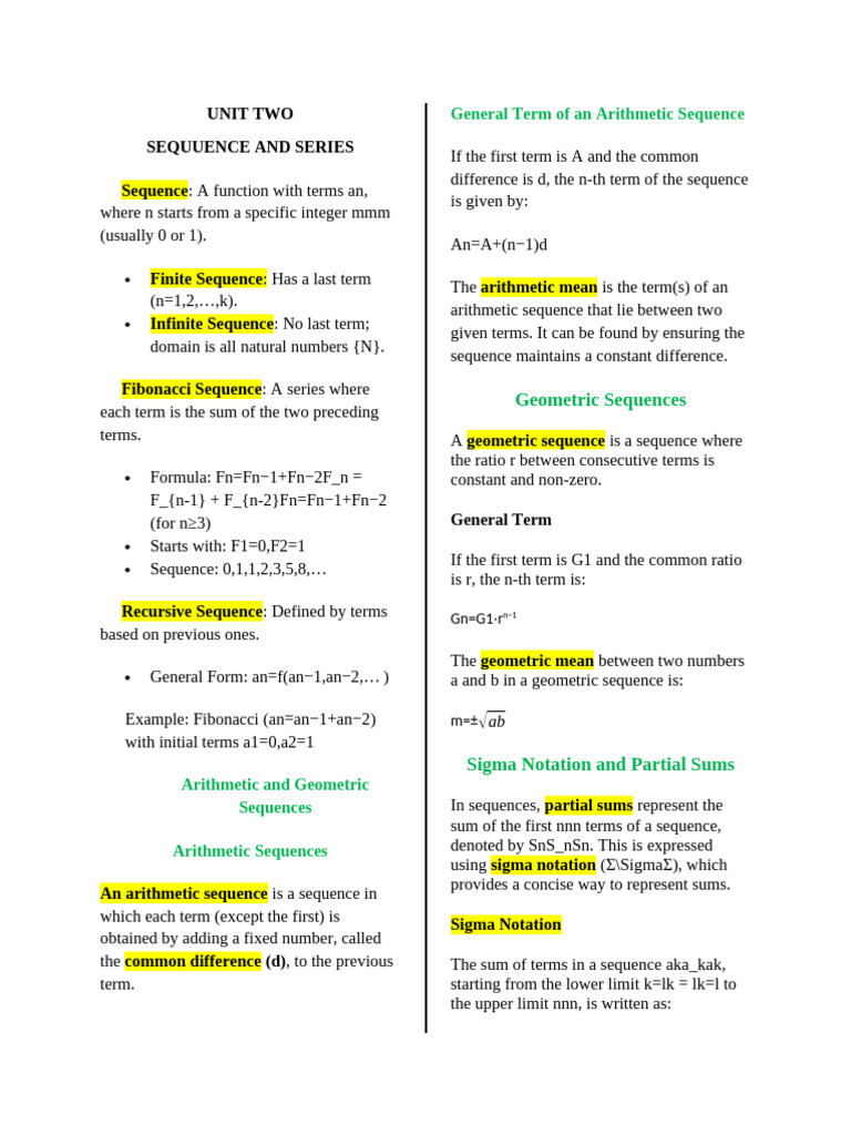 General Term of An Arithmetic Sequence: Geometric Sequences | PDF ...