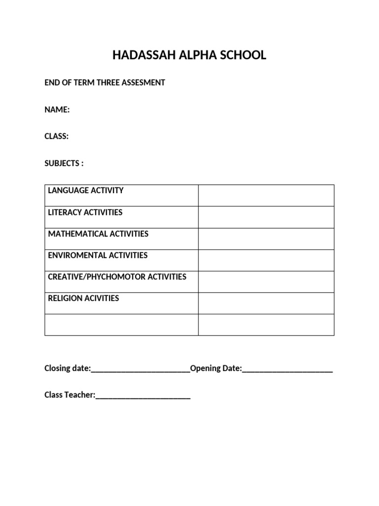 Hadassah Alpha School | PDF