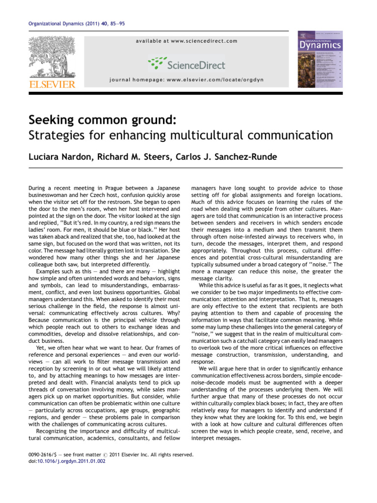 Seeking Common Ground Strategies For Enhancing Multic - 2011 ...