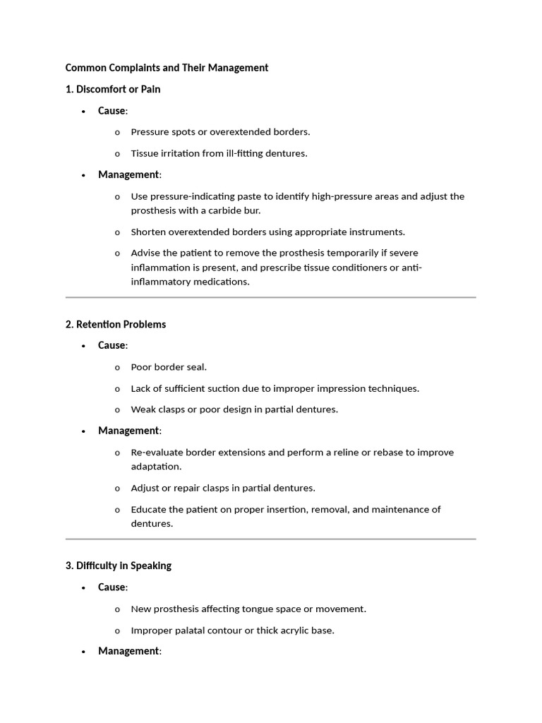 Manage Post-Insertion (Post-Delivery) Complaints of The Patient Using ...