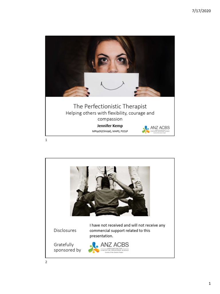 The Perfectionistic Therapist JKEMP ACBS2020 | PDF | Perfectionism ...