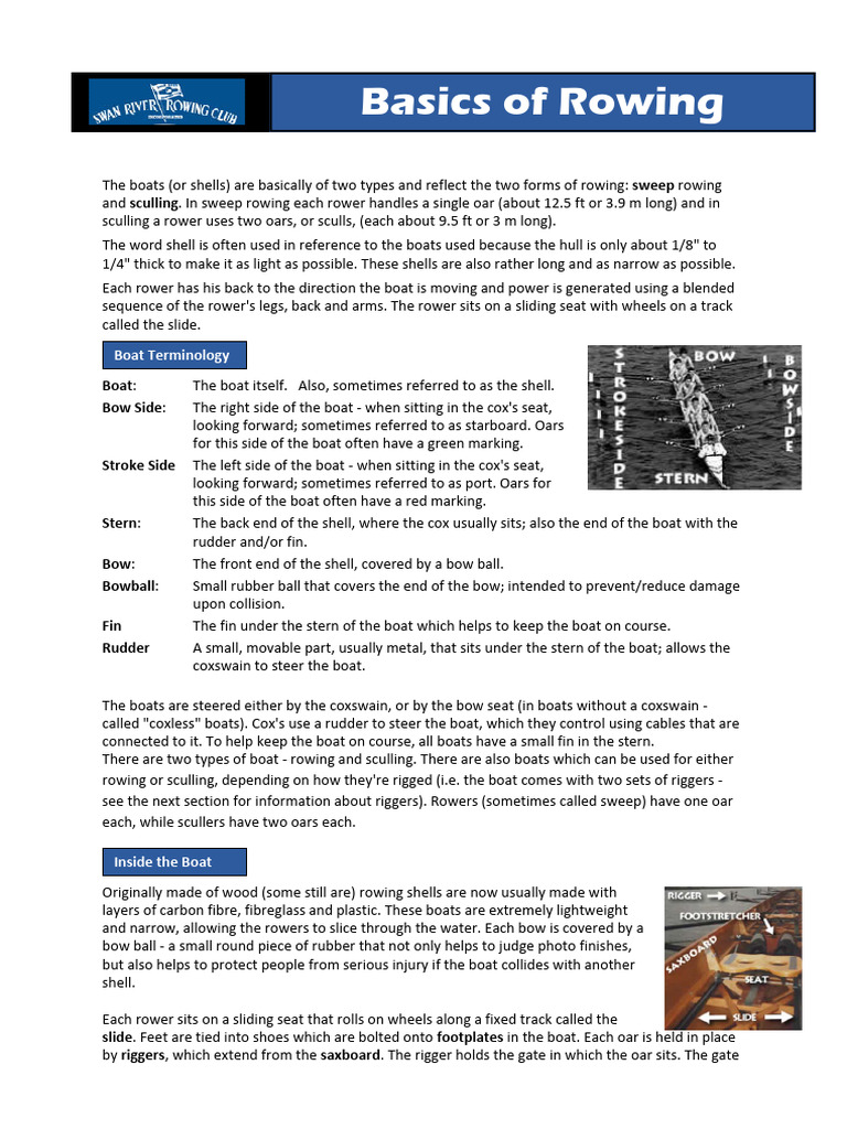Basics of Rowing | PDF | Rowing (Sport) | Rowing