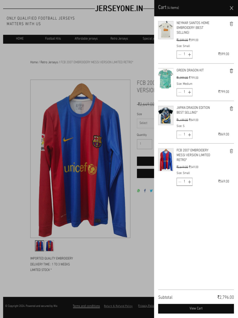 FCB 2007 Embroidery Messi Version Limited Retro Jerseyone | PDF