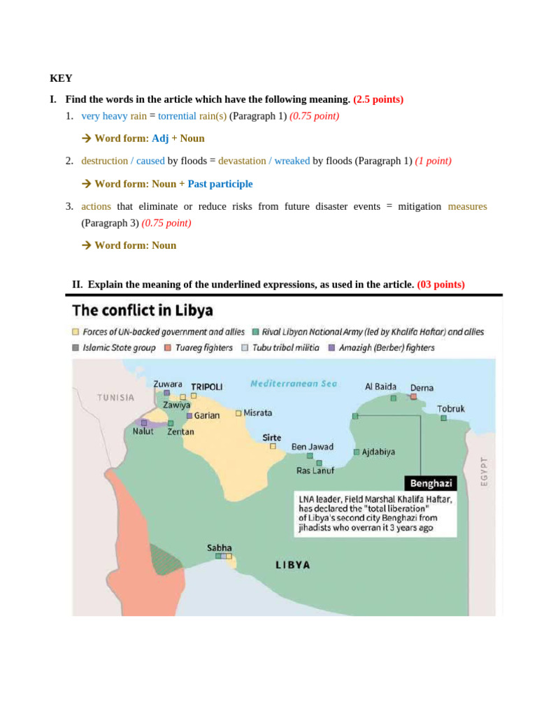 KEY - Midterm ESP 1 Reading Exam | PDF | Natural Events | Natural Disasters