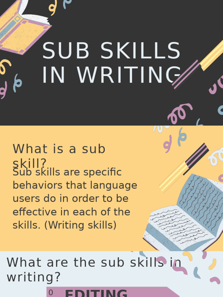 Essential Writing Sub Skills Explained | PDF | Proofreading | Writing